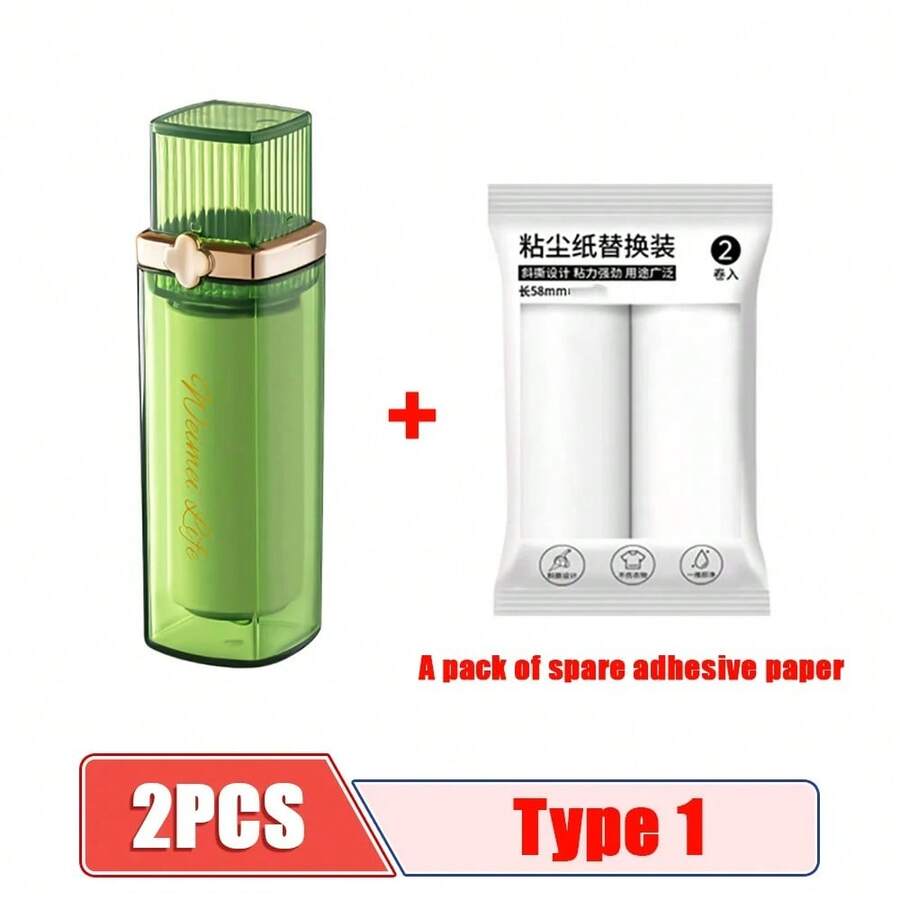 2pcs Tearable Roll Paper Sticky Roller Dust Wiper Pet Hair Clothes ...
