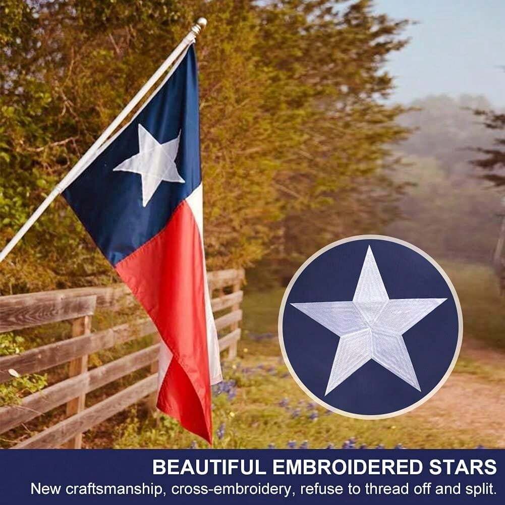 Texas Flag 3*5 Outdoor Texan American Flag, Heavy Duty Embroidered Sewn ...