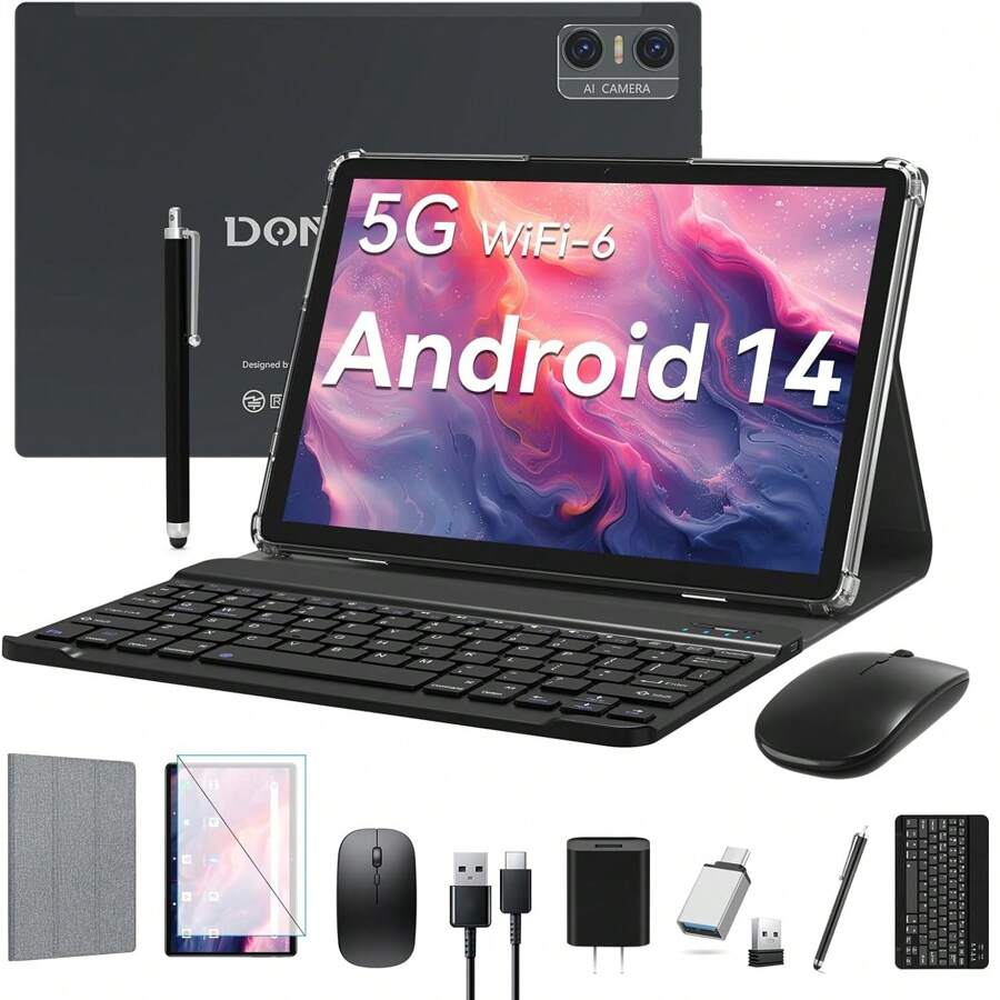 Android 14 Tablet 2024 Newest Tablets, 10 Inch Tablet (4+4)GB RAM 64GB ROM 1TB Expand, 2 In 1 ...
