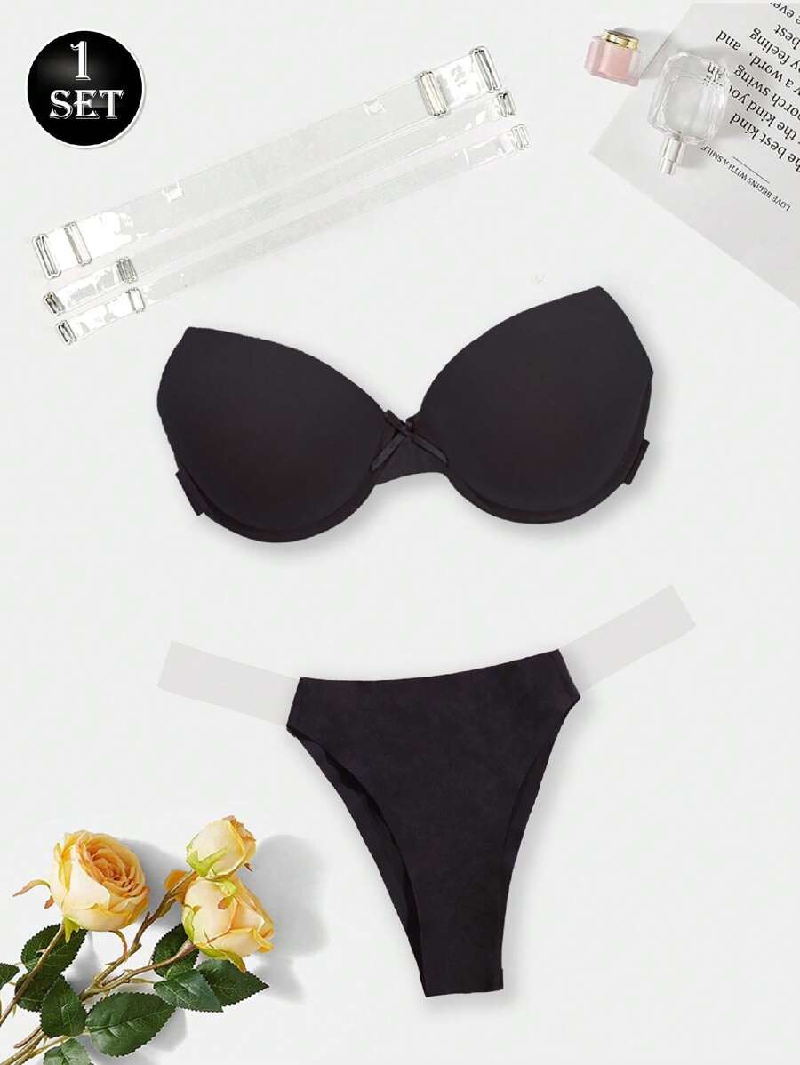 Conjunto de sujetador con aros y pantalones de lencería para mujeres ...