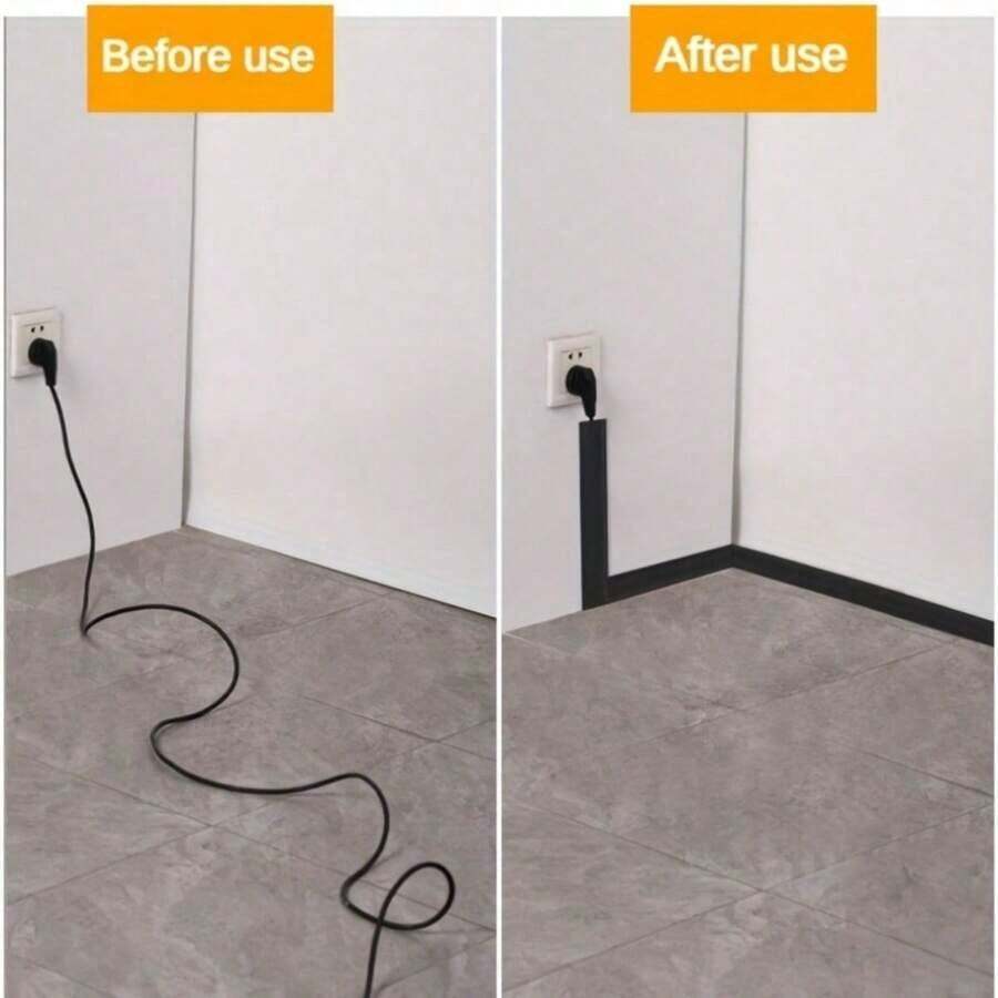 1 Roll 39.37inch Floor Cord Cover. PVC Cable ProtectorExtension Protect ...