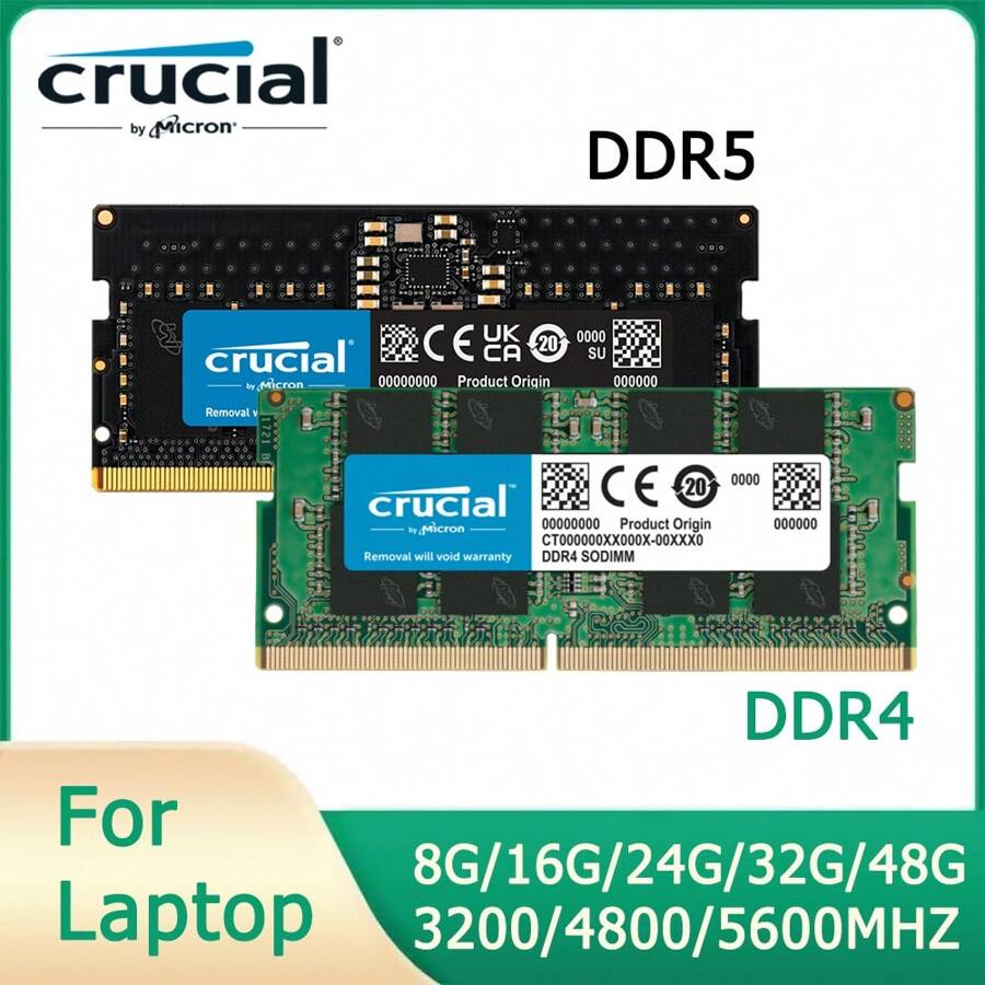 Crucial DDR4 DDR5 RAM Memory Stick 8GB 16GB 24GB 32GB 48GB For Notebook ...
