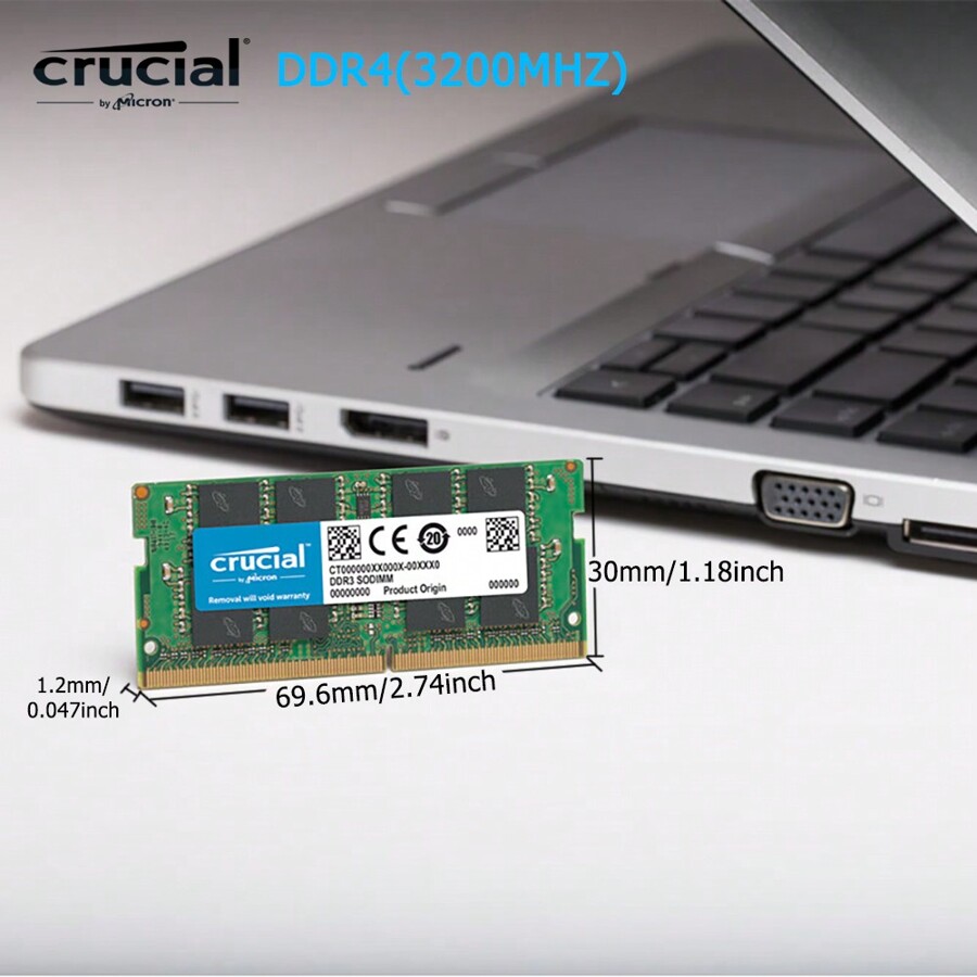 Crucial DDR4 DDR5 RAM Memory Stick 8GB 16GB 24GB 32GB 48GB For Notebook ...