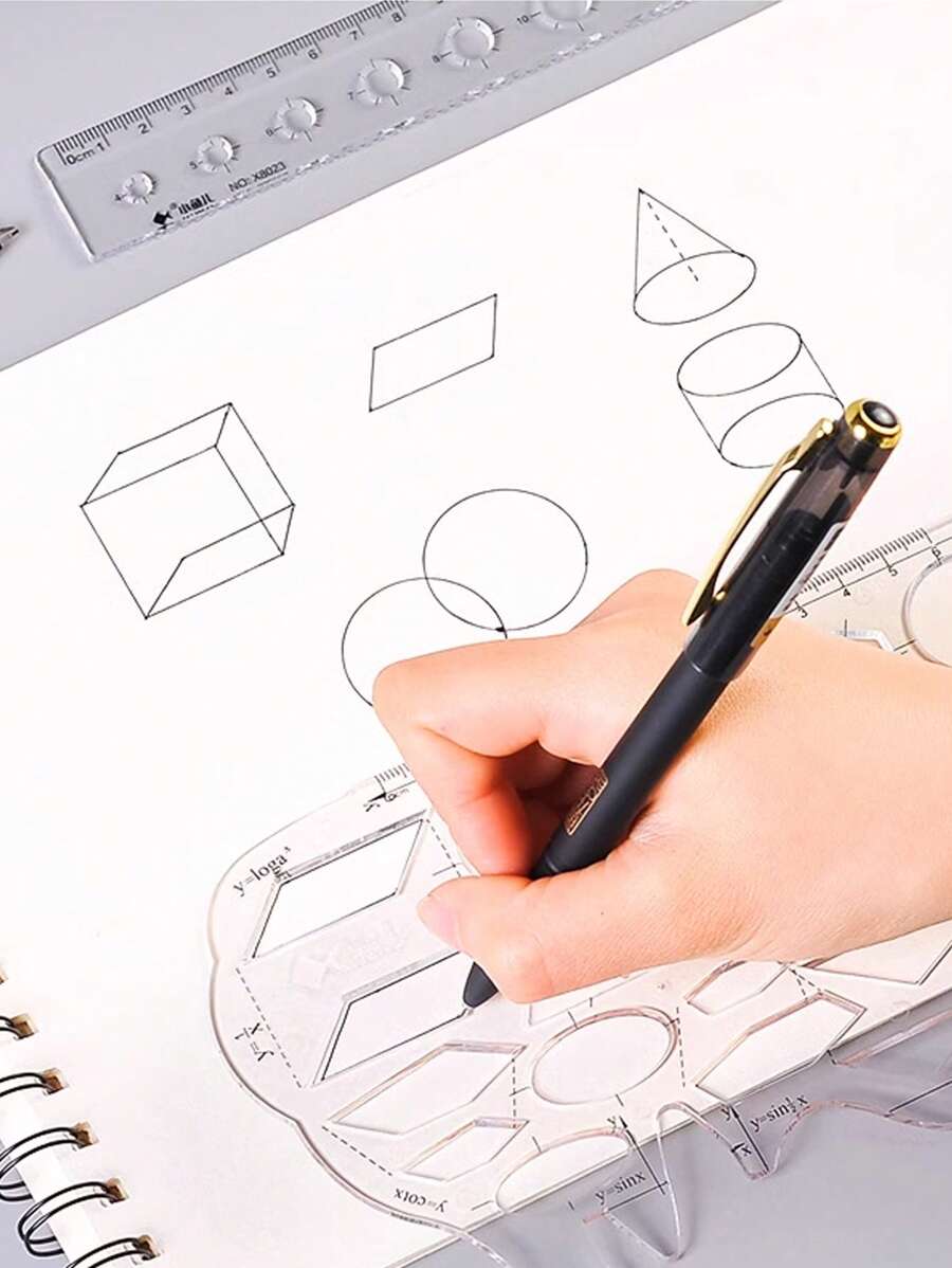 Multi-Functional Ruler, Including Angle Measurer, Geometric ...