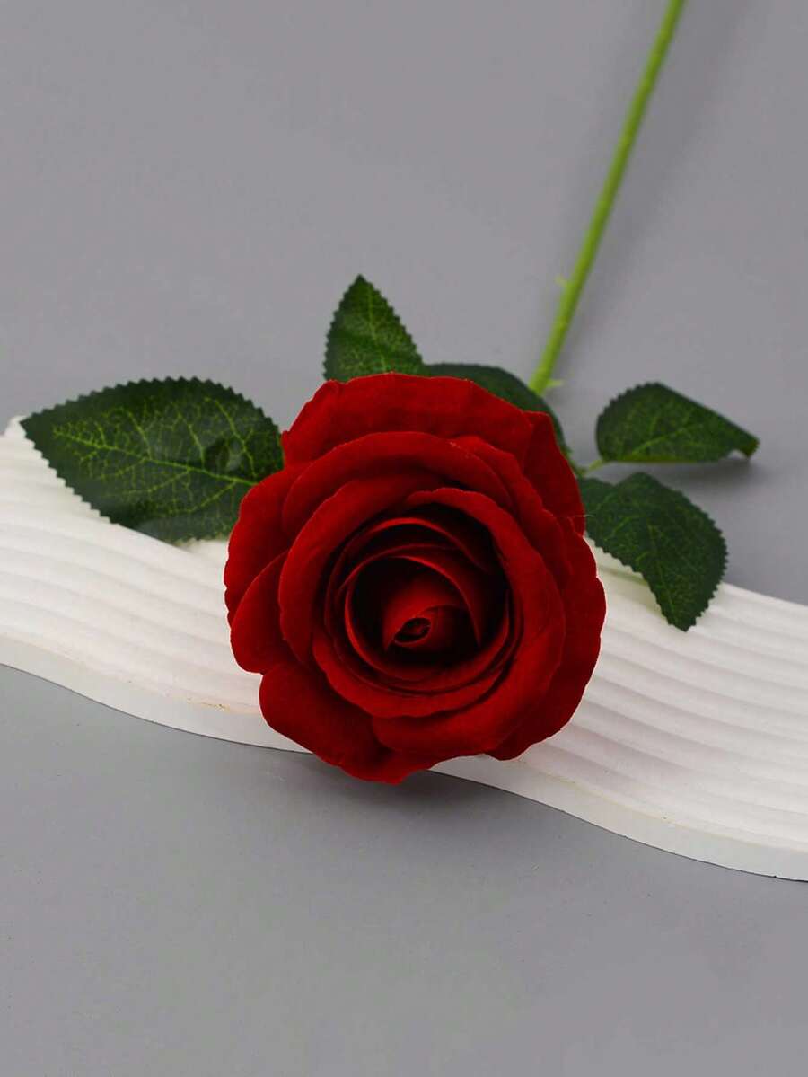 8pcs Artificial Velvet & Pearl Decor Rose Flowers, Perfect For Home ...