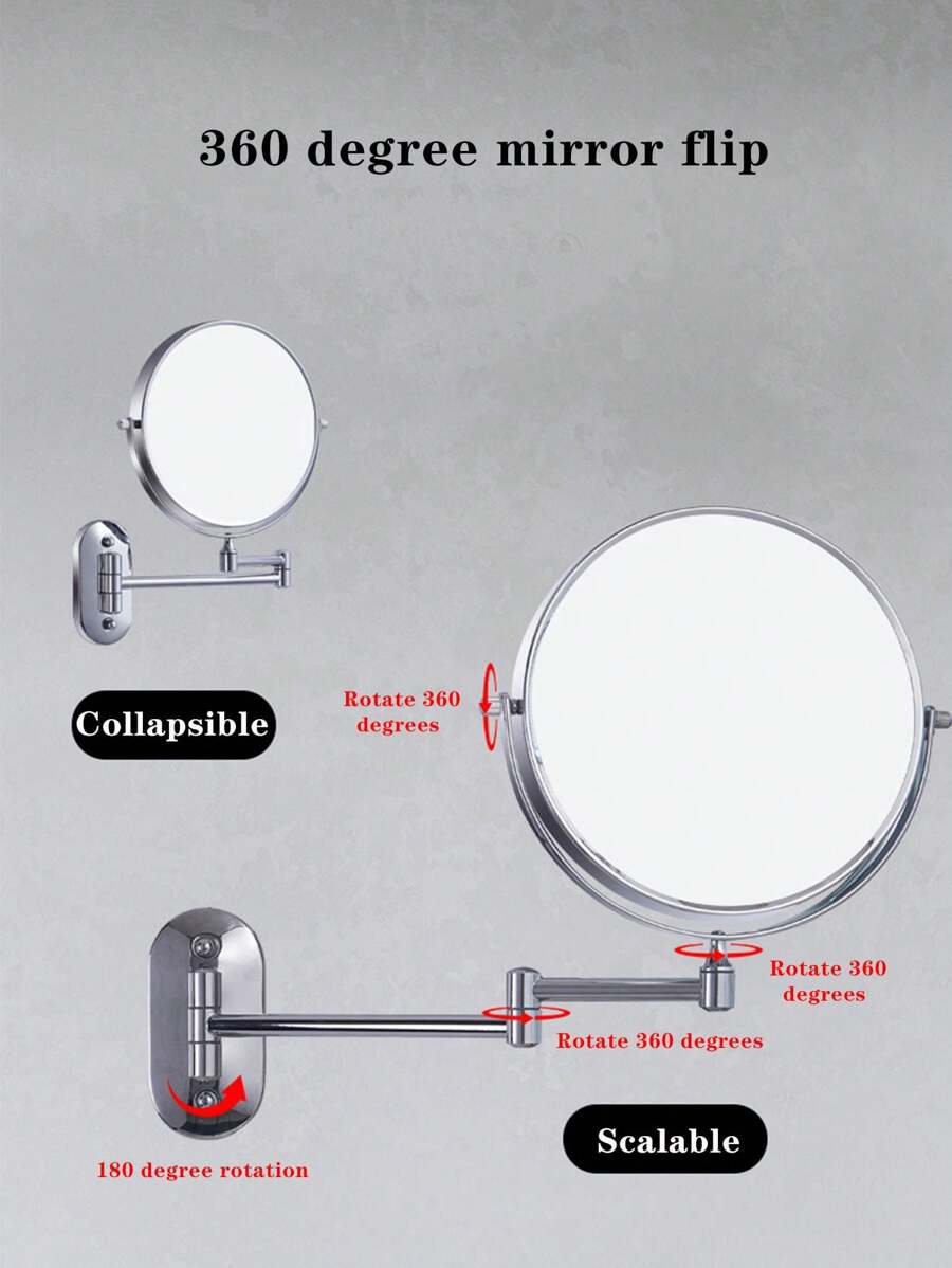 Wall-Mounted Makeup Mirror, 8-Inch Bathroom Mirror 3x Magnified Double ...