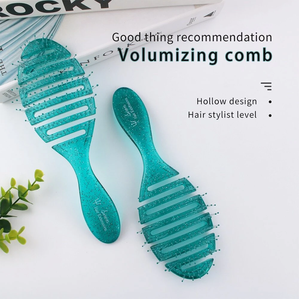 Hollow Elastic Massage Crystal Comb Dry And Wet Dual Pressure Relief Scalp Meridian Comb | SHEIN EUR