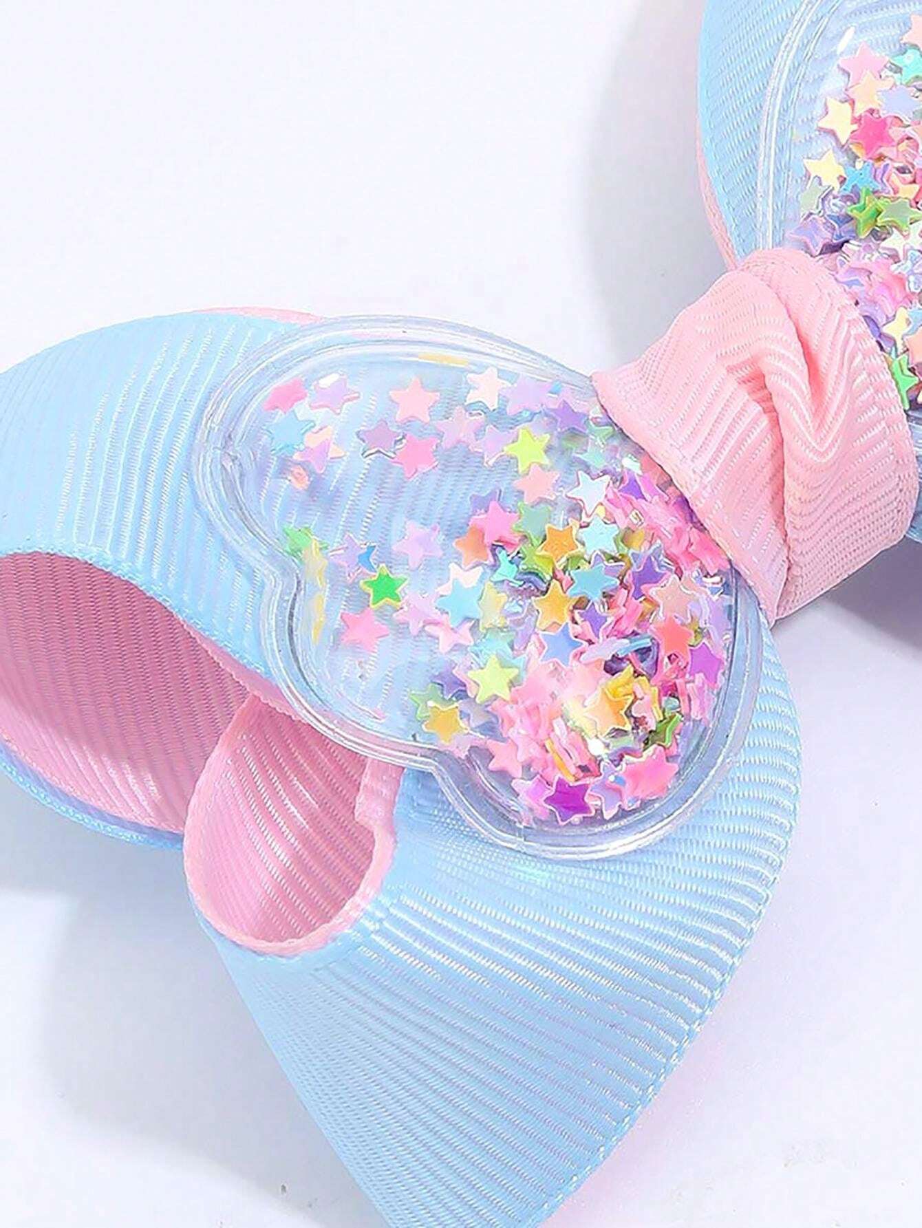 2pcs Pastel Shaker Bow For Girls Pink Blue Grosgrain Ribbon Hair Bows ...