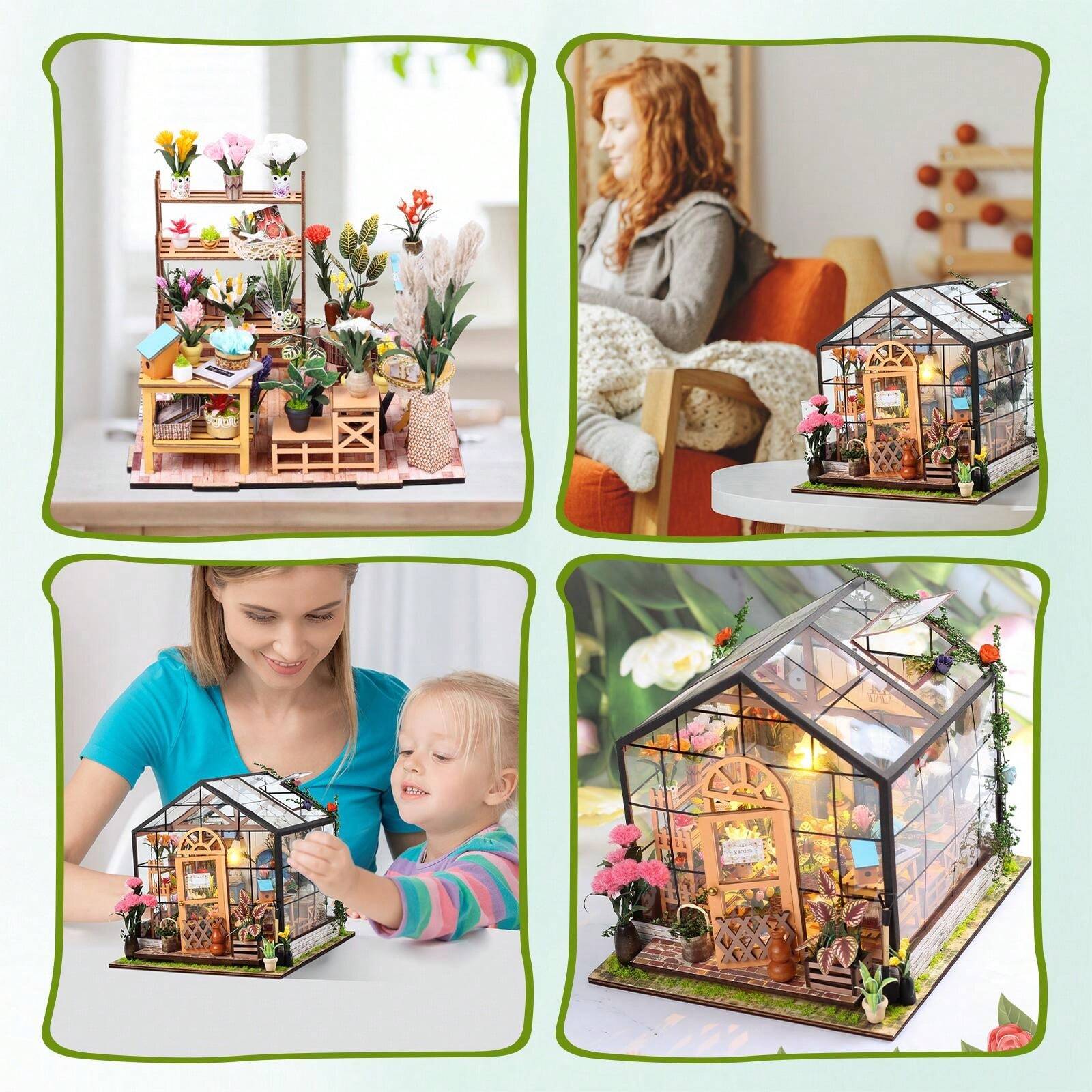 DIY Miniature Dollhouse Kit 1:24 Scale 3D Miniature Flower House Kit ...