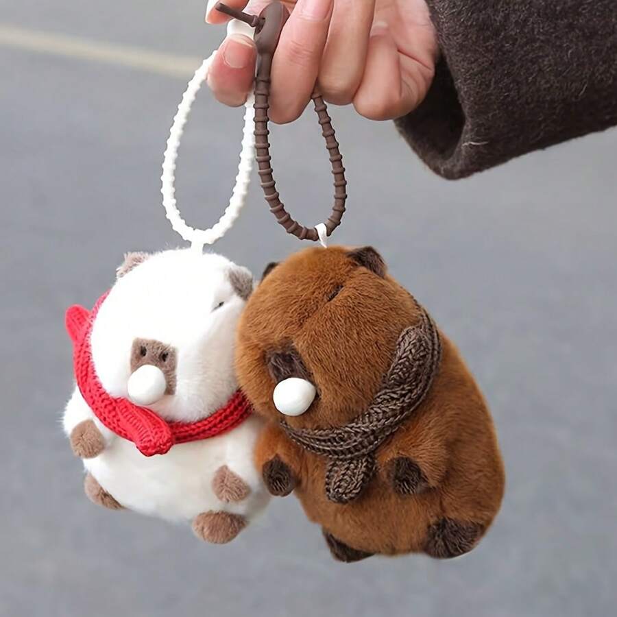 Dorable Capybara Doll Keychain Pendant - Produces Adorable Sounds And ...