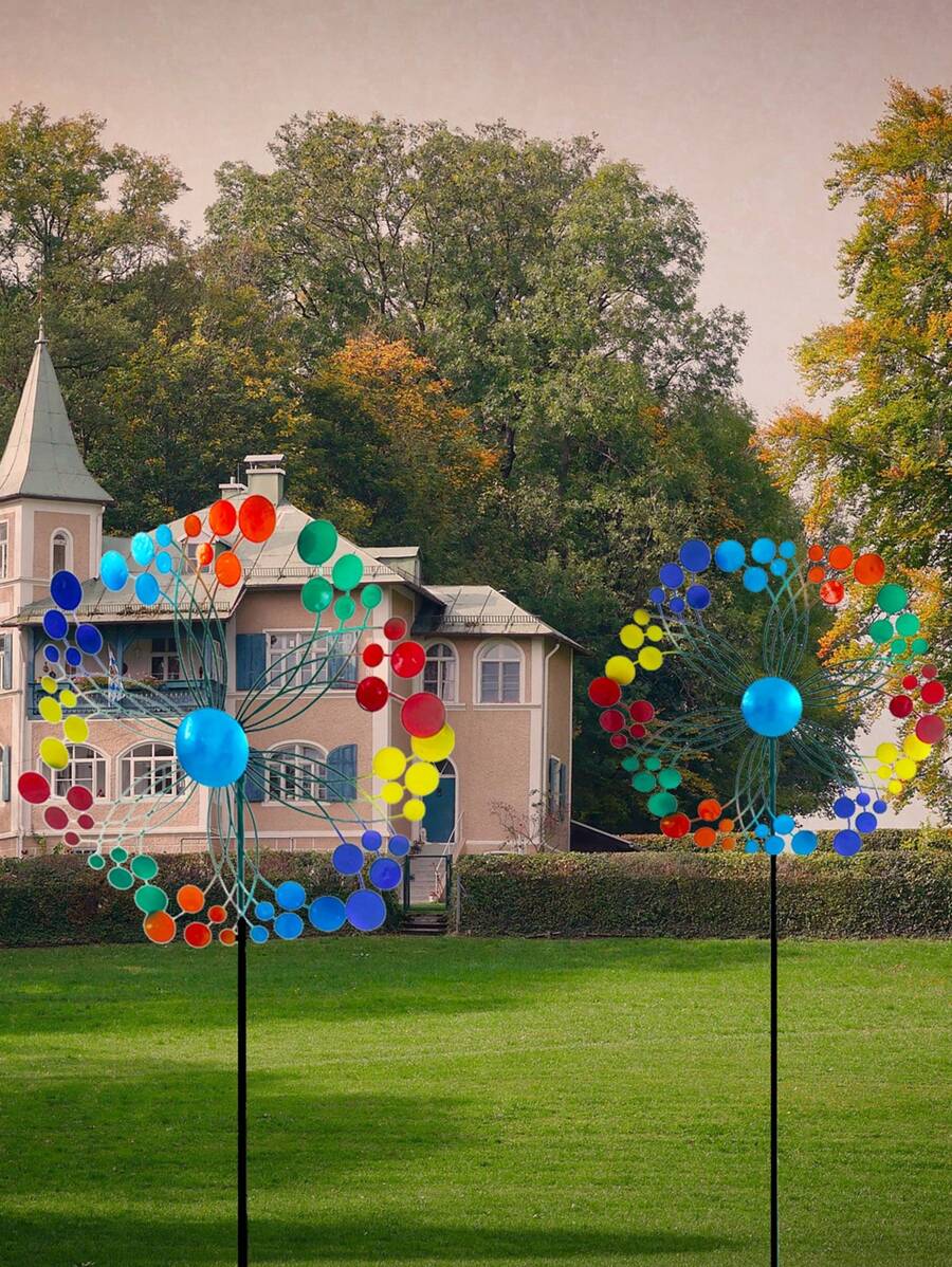 47.5-Inch High X 12.6-Inch Wide Colorful Windmill Wind Spinner ...