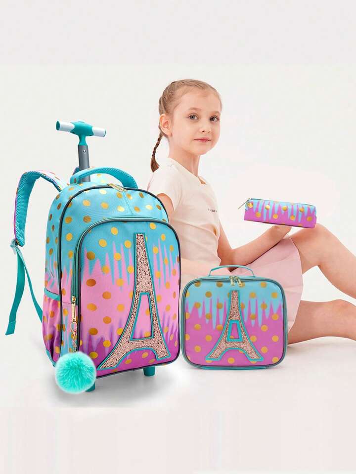 Girls rolling backpack for school store