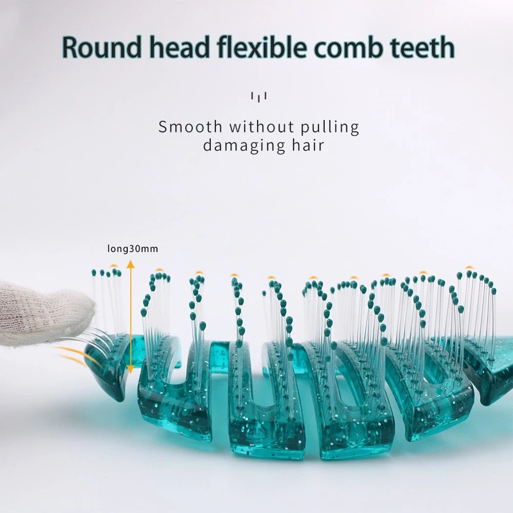 Hollow Elastic Massage Crystal Comb Dry And Wet Dual Pressure Relief ...