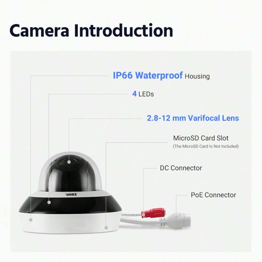 ANNKE 3K 4X Optical Zoom Outdoor PoE IP Security Camera, IK10 Vandal ...
