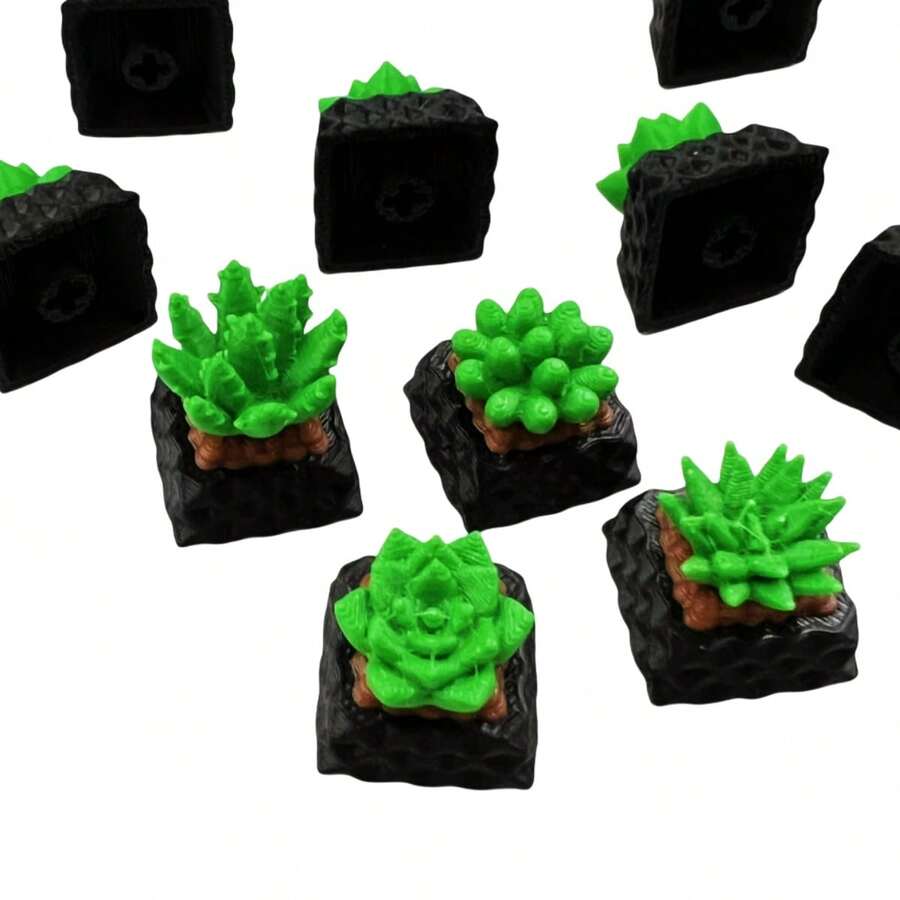 1pc ABS Resin Green Cactus Keycap For Mechanical Keyboard OEM R4 Height ...