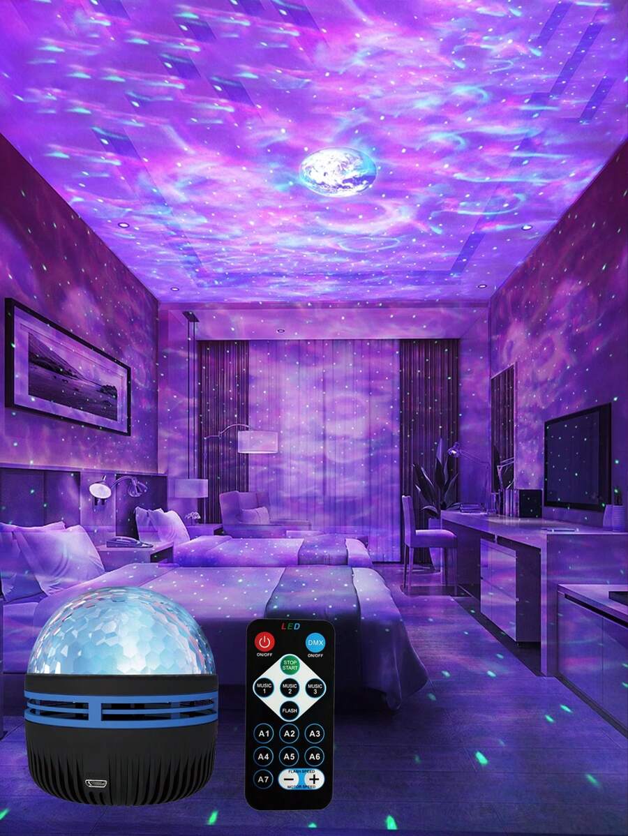 LED RGB Rotating Music Northern Lights Projection Light, Seven Color ...