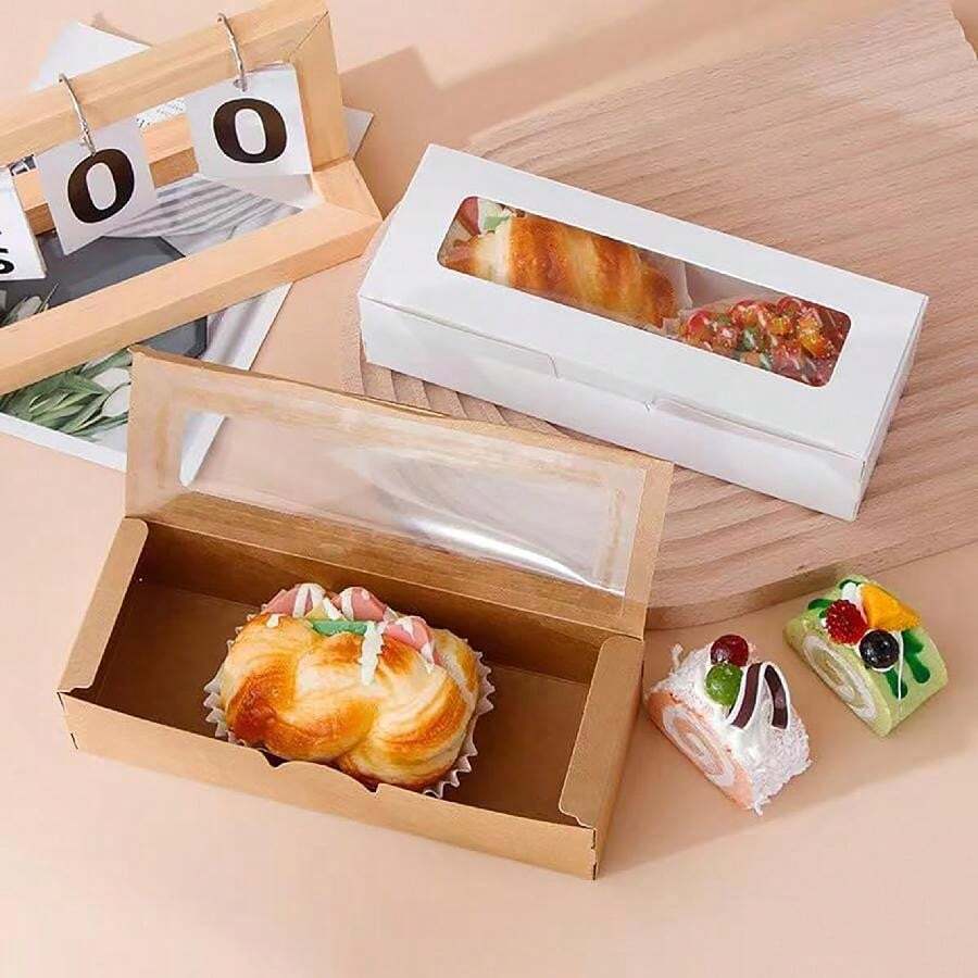 20PC Macaron Boxes Flip Window PVC Pastry & Dessert Packaging Boxes ...