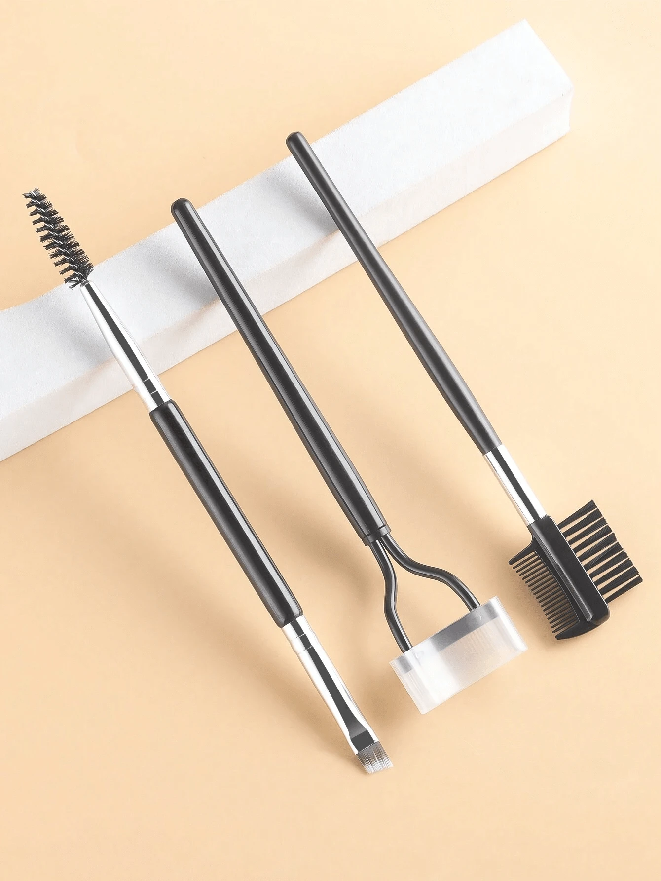 3pcs Professional Eye Makeup Tools Set - Dual-Ended Brow Brush & Finer ...