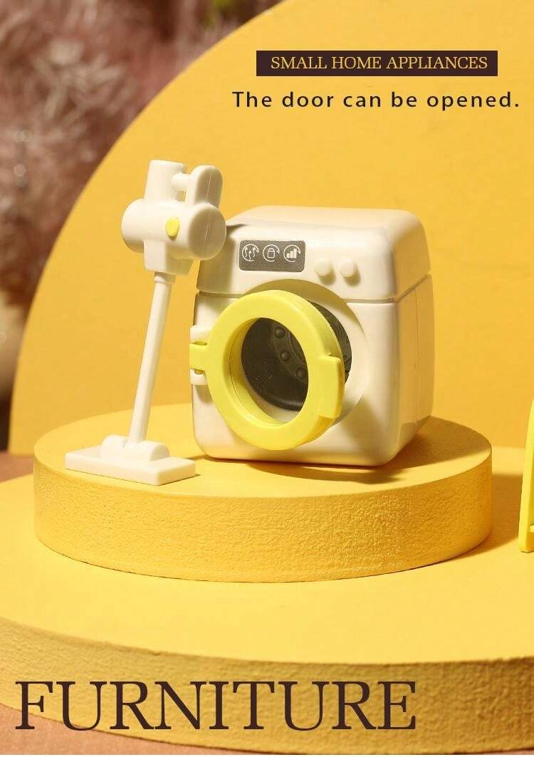 Dollhouse Miniature Washing Machine Set, Pretend Play Home Appliance ...