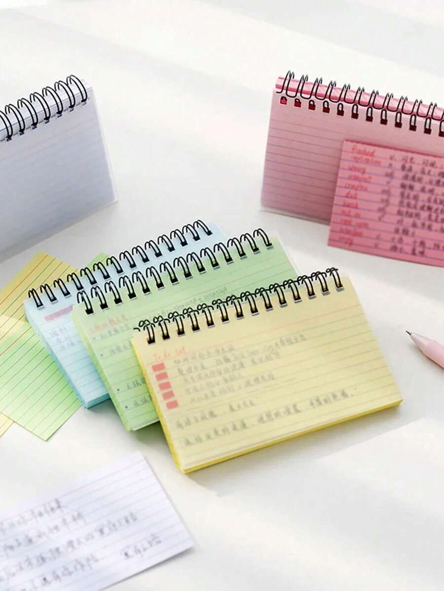 1PC Color Inner Page Spiral Notebook Minimalist Style Portable Note Paper Dotted Line Easy To ...