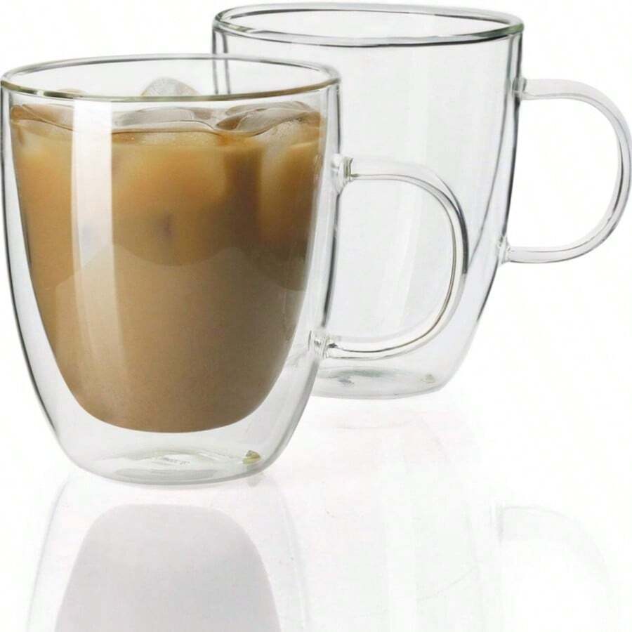 Scratch-Proof Double-Walled Glass Coffee Cup - Insulated Transparent ...