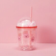 Miniso Zanmang Loopy Outdoor Wasserglas aus Kunststoff mit Strohhalm ...