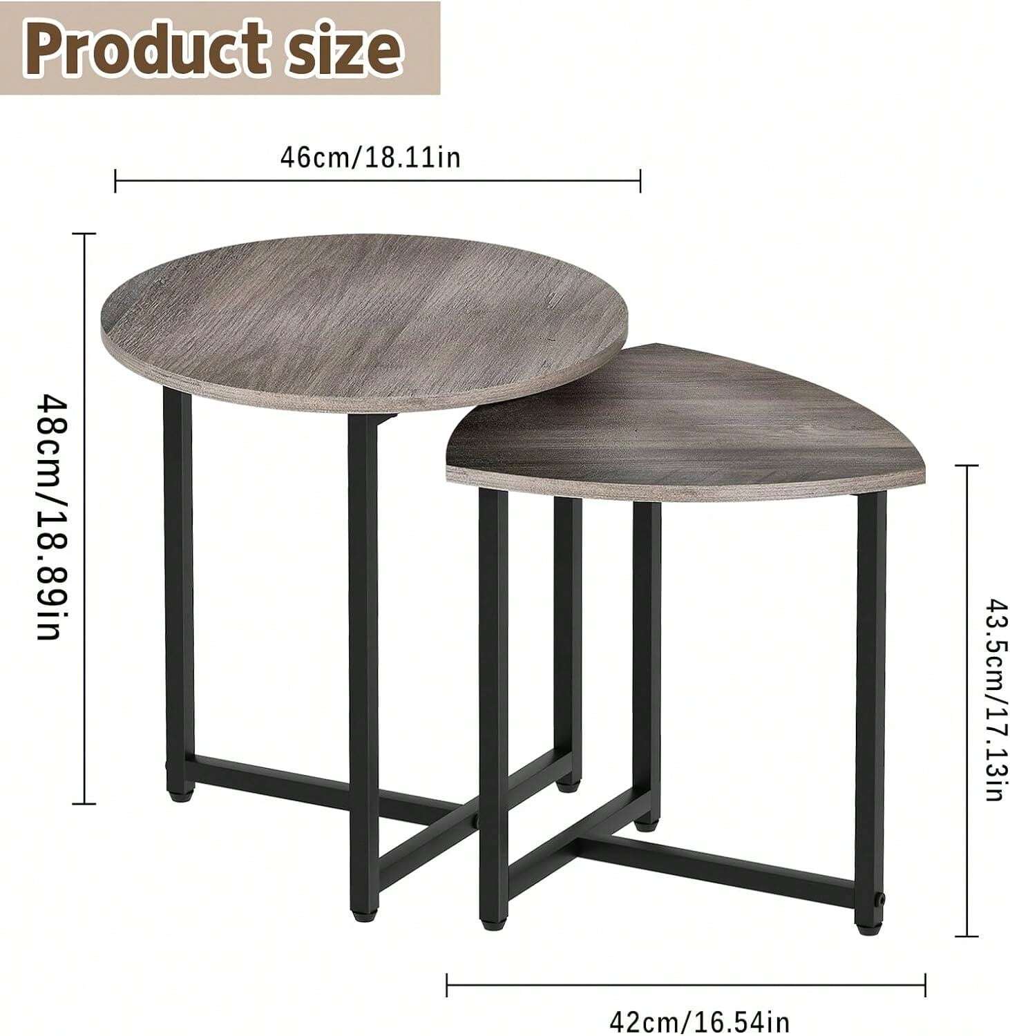 Nesting Table White Small Round Coffee Table,Set Of 2 End Tables ...