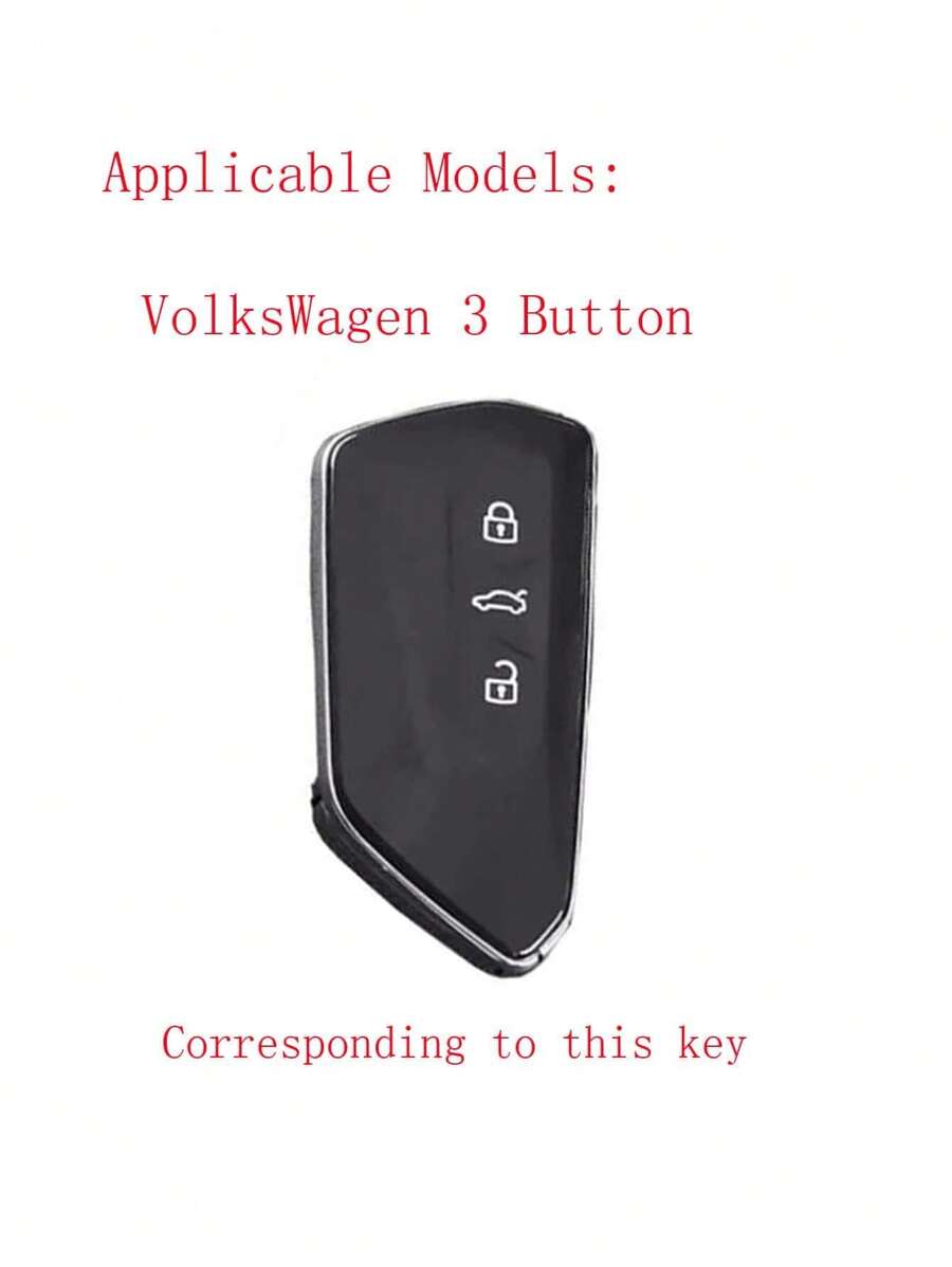 1pc Black Silicone Key Fob Cover Protective Case Anti-Drop 3 Buttons ...