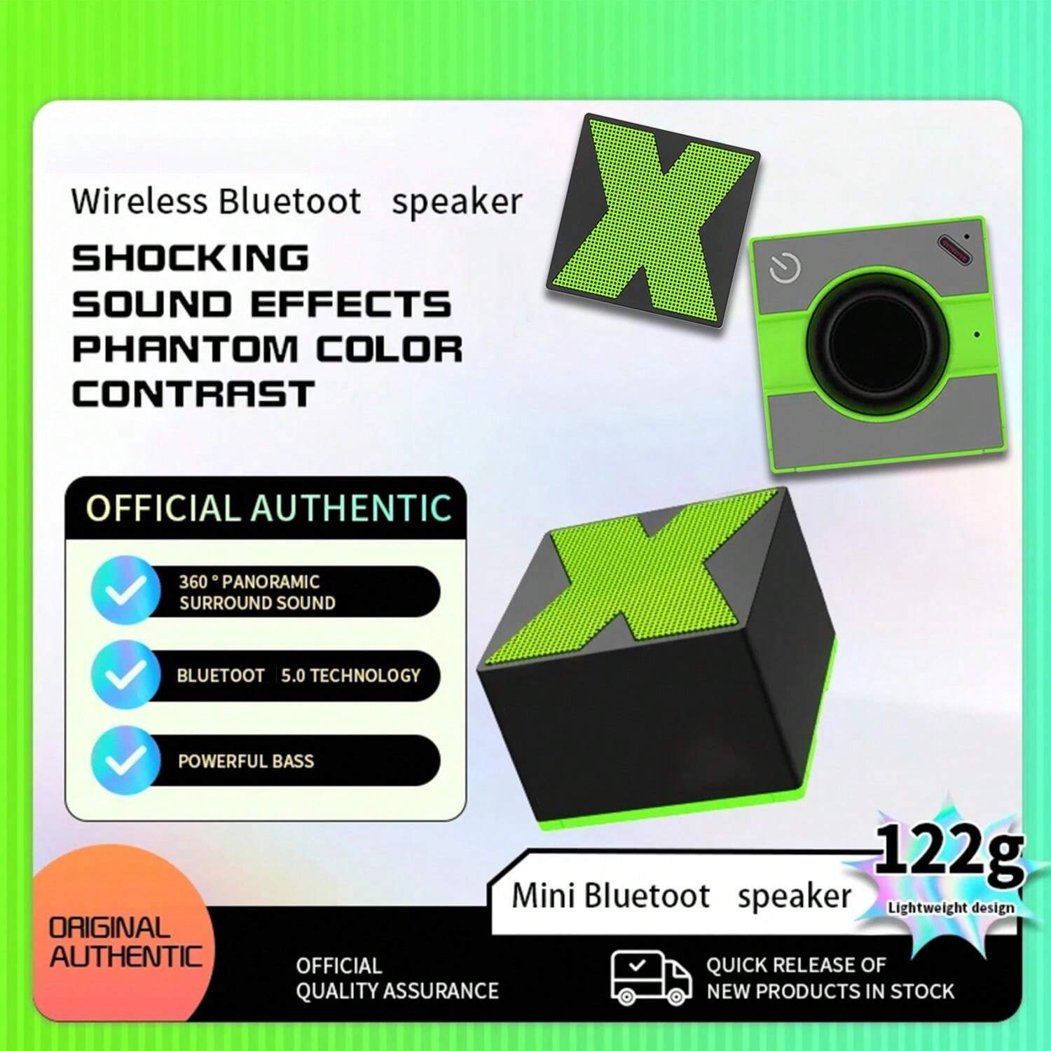 Wireless Bluetoot Speaker 2 Inch Stereo Effect Portable Surround Sound ...