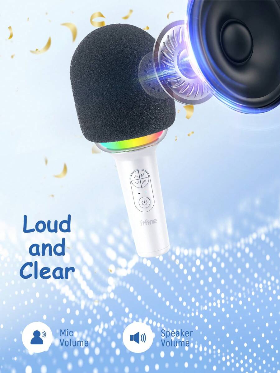 FIFINE Karaoke Microphone Bluetooth Wireless, Singing Microphone ...