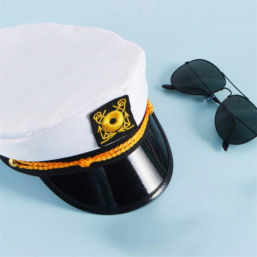 SYNCFUN Yacht Captain Hat Costume Accessories Set, Sailor Hat Boat ...