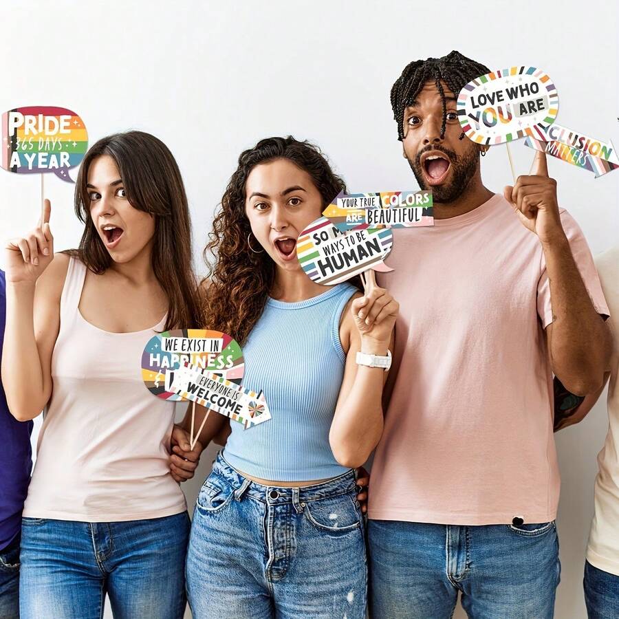 20Pcs So Many Ways To Be Human Pride Party Photo Booth Props Big Dot Of ...