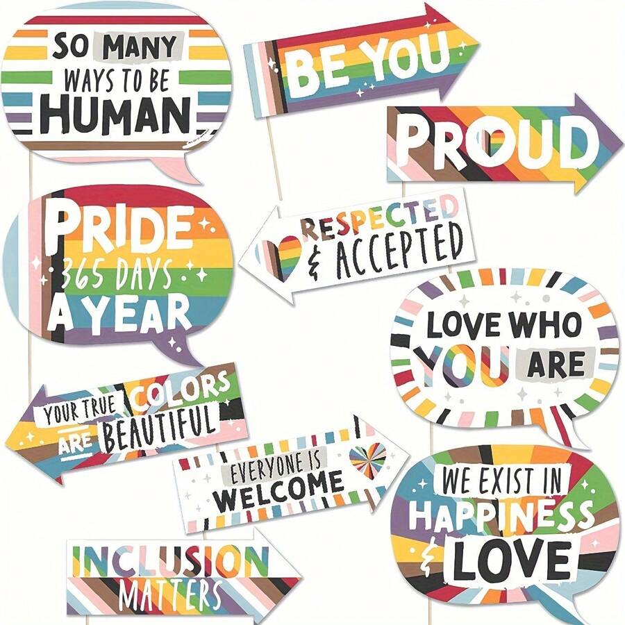 20Pcs So Many Ways To Be Human Pride Party Photo Booth Props Big Dot Of ...