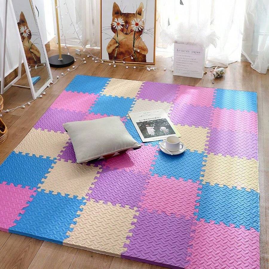 8 PCS Foam Play Mat Thick Soft EVA Interlocking Foam Floor Mats ...