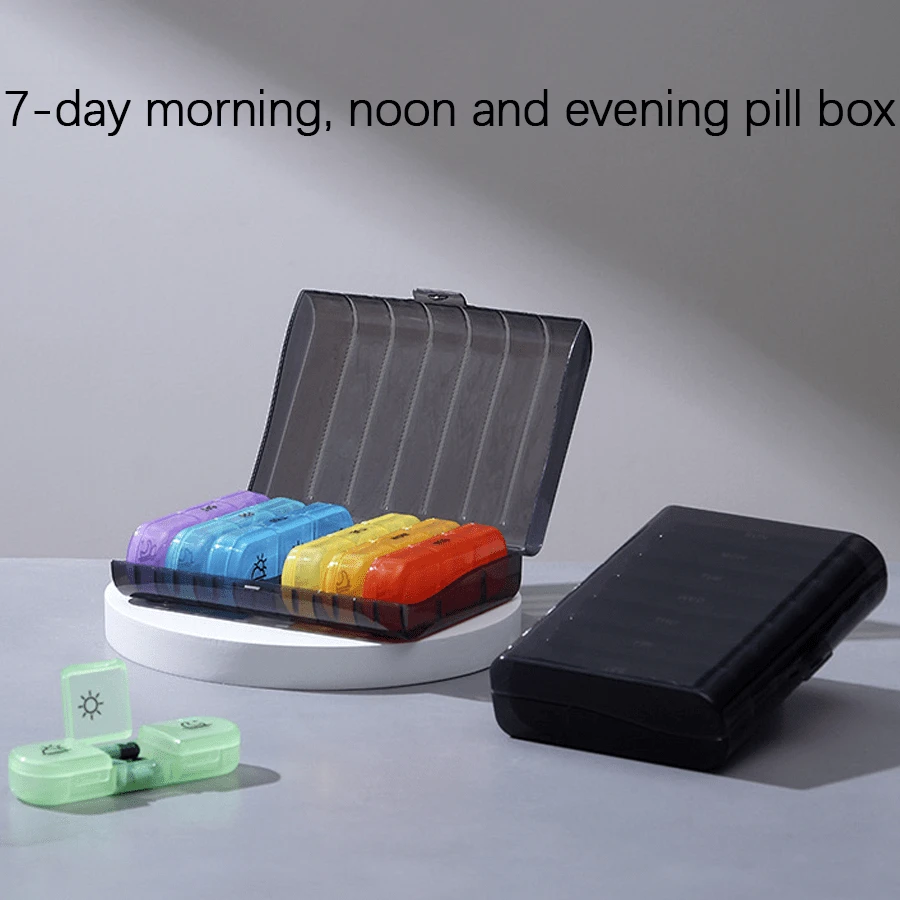 7 Days A Week Morning, Noon And Evening Pill Dosage Storage Box ...
