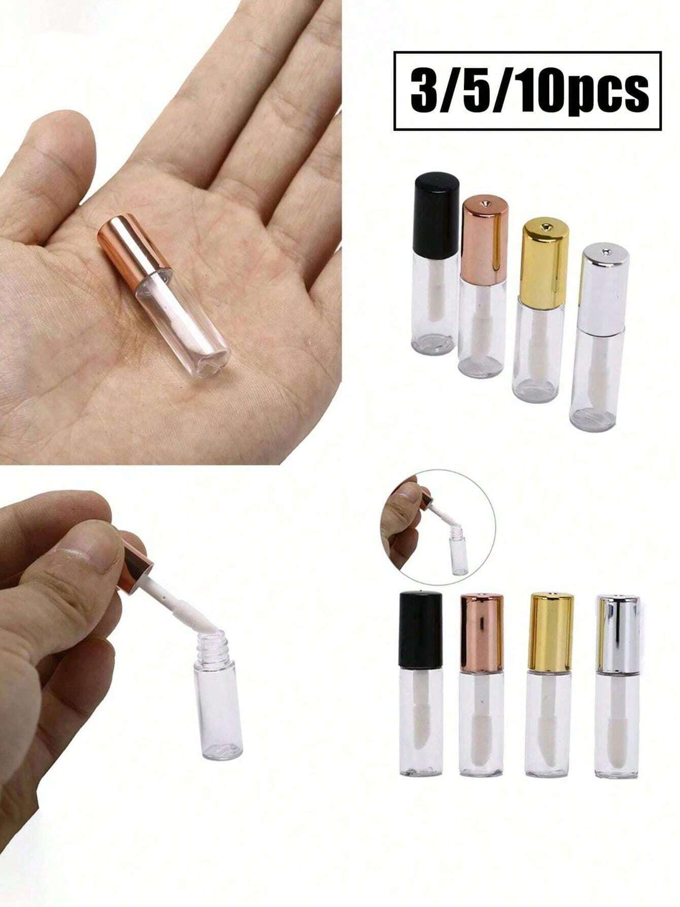 10 Pcs Makeup Containers Round Mini Lip Gloss Sample Tubes Refillable ...