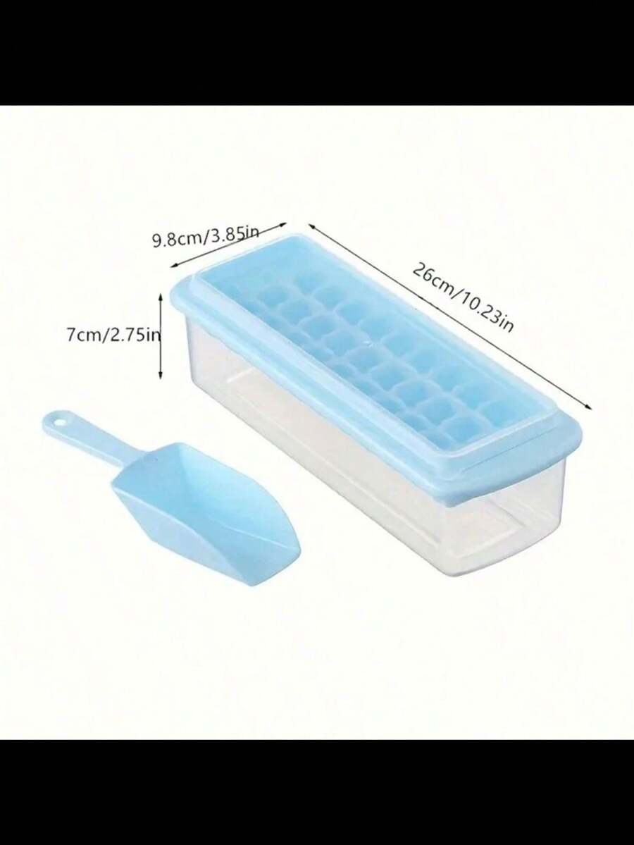 1pc 33-Grid Plastic Ice Cube Tray With Lid, Homemade Ice Mold For Small ...