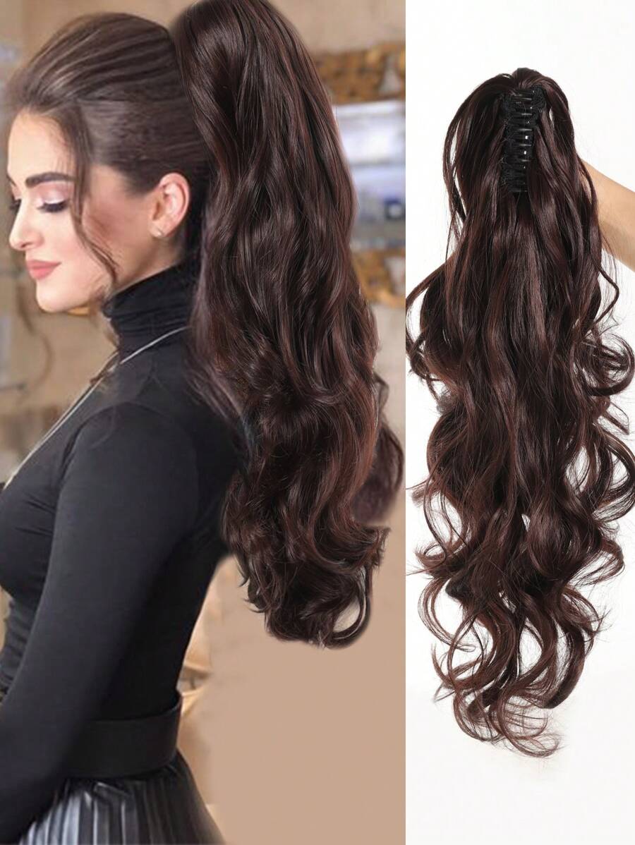 Synthetic Long Wavy Curly False Claw Ponytail Clip In Hair Ponytail ...