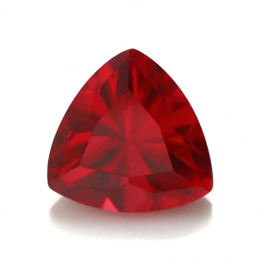 One 100% Lab Grown Ruby Trillion Cut Gemstone For Charms Advanced ...