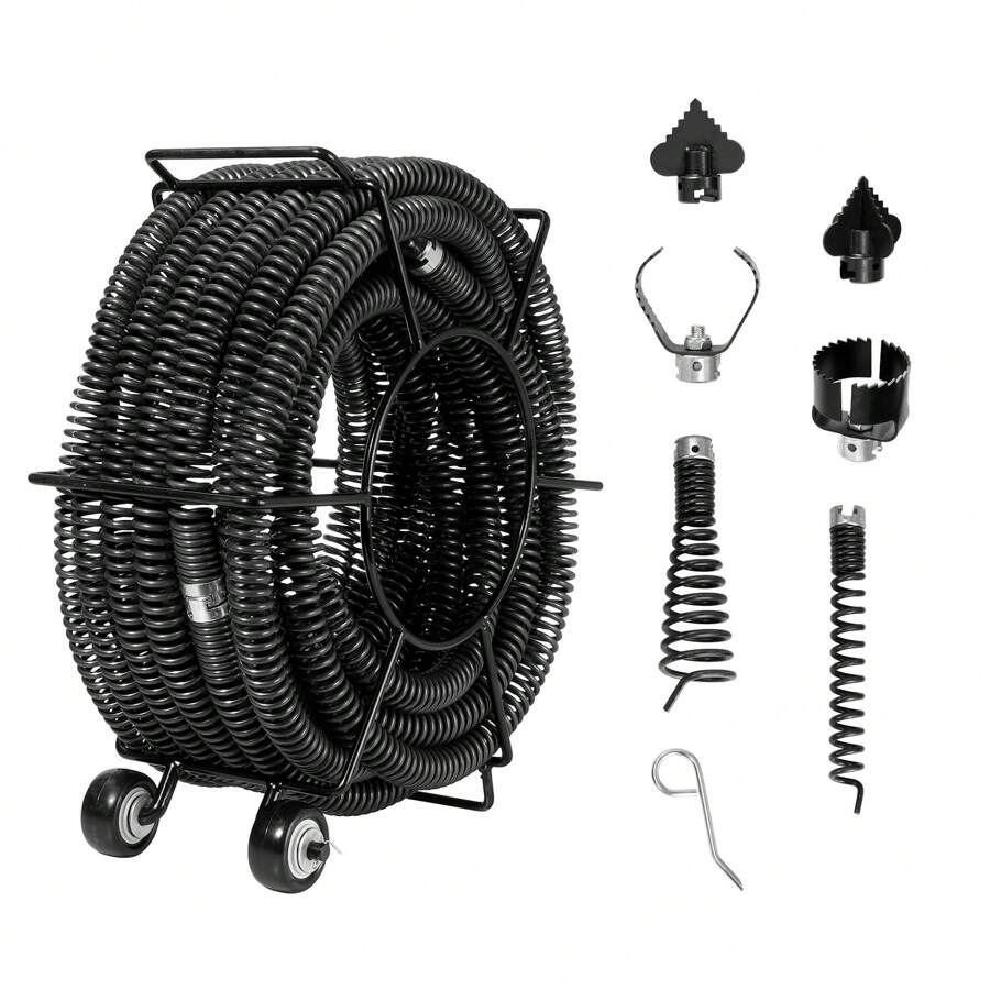 SKYSHALO Drain Cleaning Cable 60 FT X 1-1/5 Inch, Professional ...