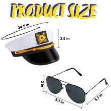SYNCFUN Yacht Captain Hat Costume Accessories Set, Sailor Hat Boat ...
