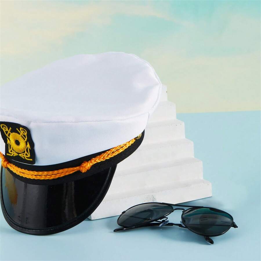 SYNCFUN Yacht Captain Hat Costume Accessories Set, Sailor Hat Boat ...