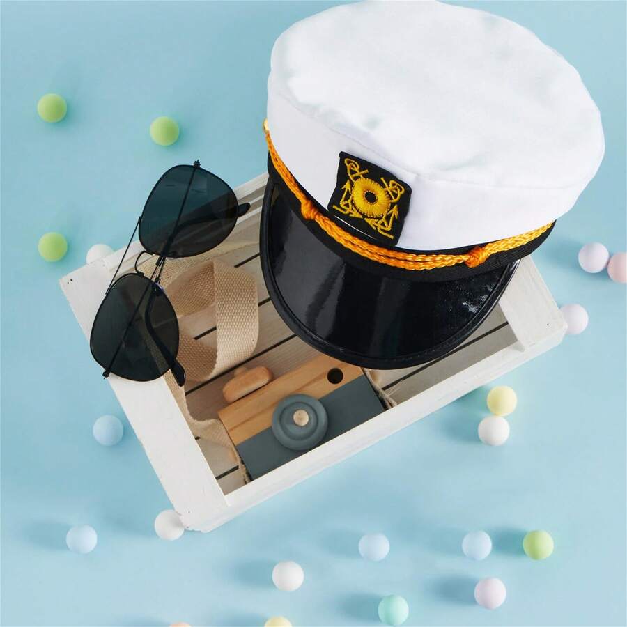 SYNCFUN Yacht Captain Hat Costume Accessories Set, Sailor Hat Boat ...