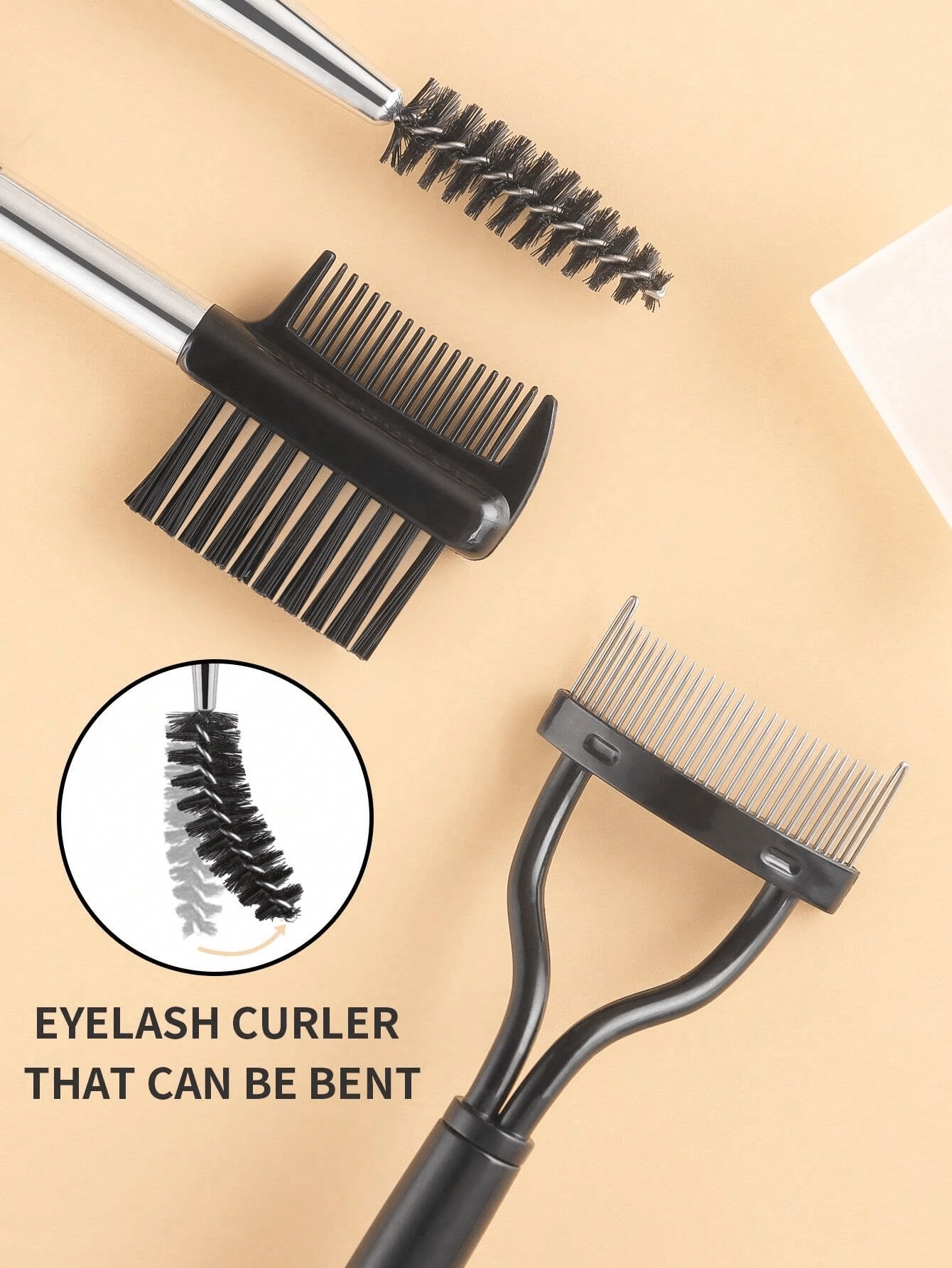 3pcs Professional Eye Makeup Tools Set - Dual-Ended Brow Brush & Finer ...