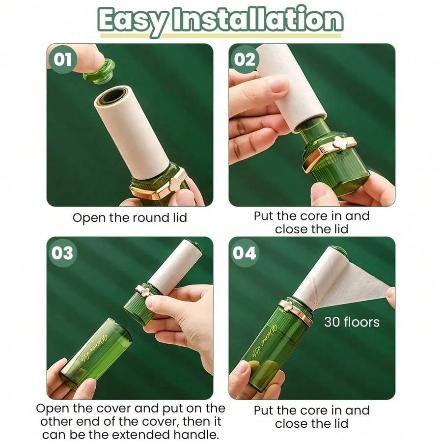 2pcs Tearable Roll Paper Sticky Roller Dust Wiper Pet Hair Clothes ...