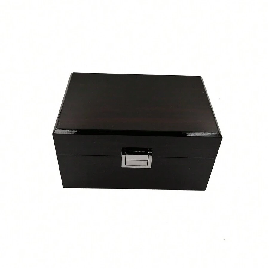 One Black Premium Wooden Leather Watch Storage Case Single Watch ...
