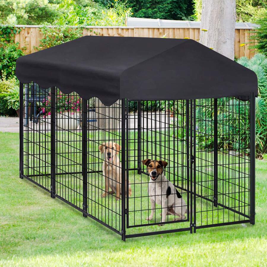 Outdoor Dog Kennel 6.2ft X 4ft X 4.5ft Heavy Duty Large Wire Dog Fence ...