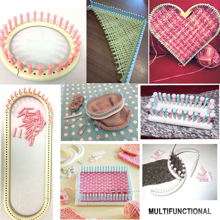 1set Multifunctional Loom Knitting Kit With Sparse Pegs, Crochet Hook ...
