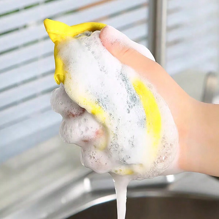 12pcs Round Double-Sided Cleaning Sponge For Quick Stain Removal On ...