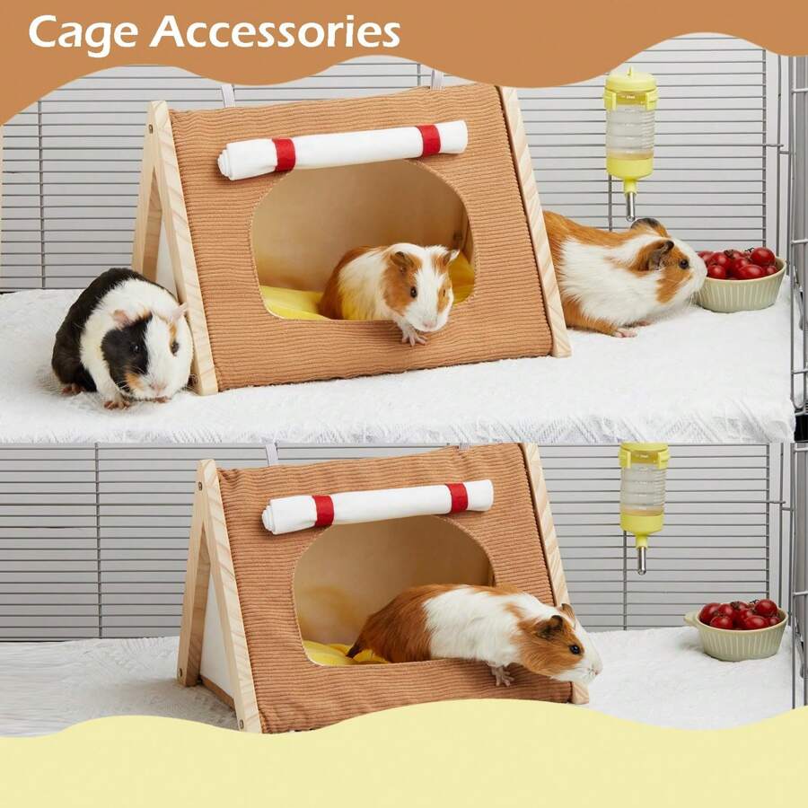 Guinea Pig Bed Tent, Sturdy Triangular Guinea Pig Hiedout Bed, Soft ...